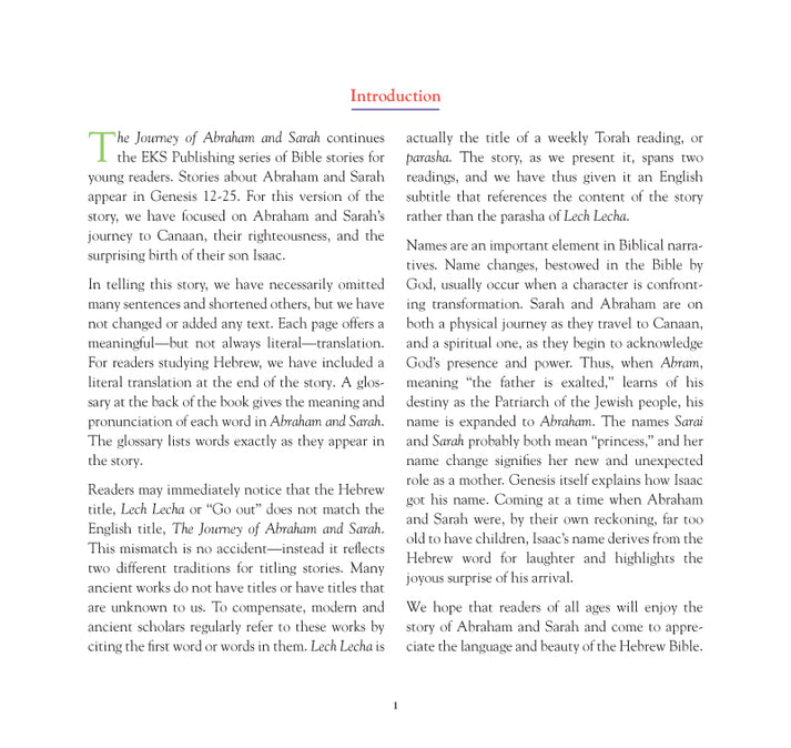 Lech Lecha: The Journey of Abraham and Sarah – EKS Publishing